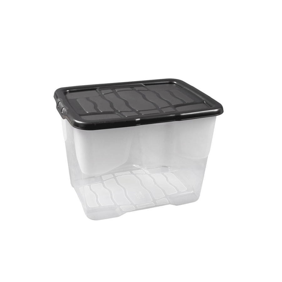 24L Plastic Box with Black Lid